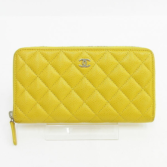 CHANEL | Bags | Chanel Matelasse Long Wallet Yellow Caviar Skin | Poshmark